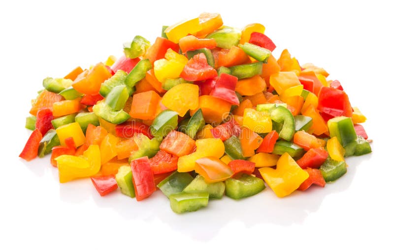 Colorful Mix Chopped Bell Pepper I Stock Photo - Image of orange ...
