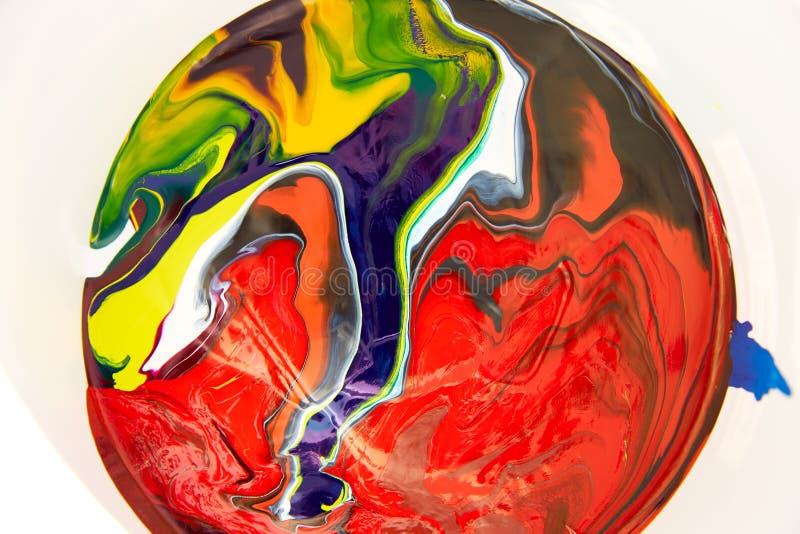 Colorful Mix of Different Paints in Round Shape Stock Photo - Image of ...