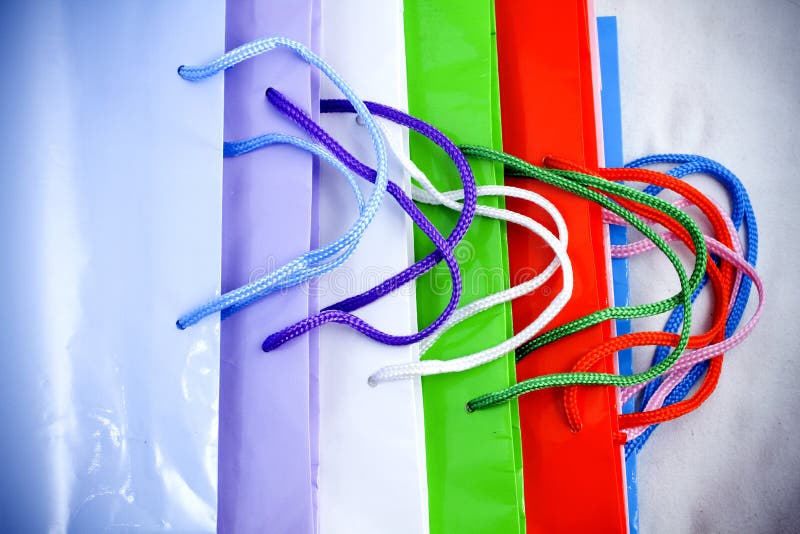 Colorful Mix of Paper Gift Bags Stock Photo - Image of budget, products ...
