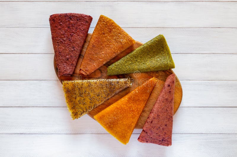 Top View of Assorted Fruit Pastille Slices in Multiple Colors Arranged ...