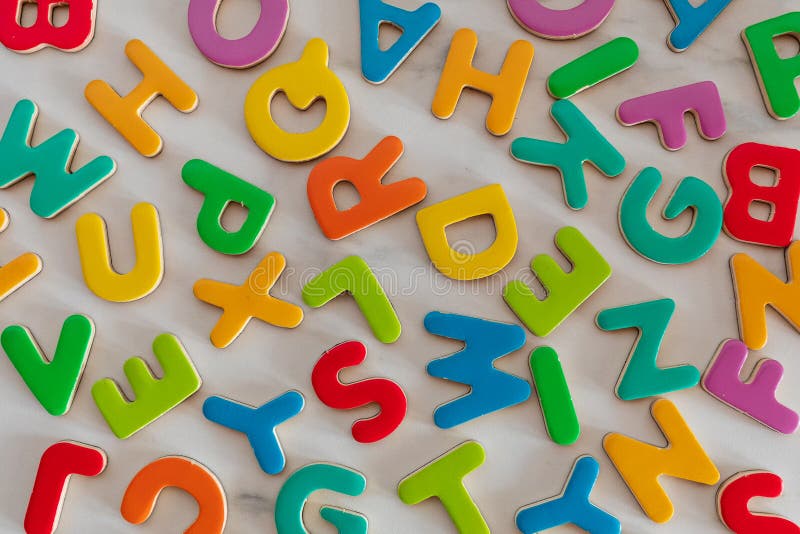 Mixed Letters of the English Alphabet. Black Letters Isolated Stock ...