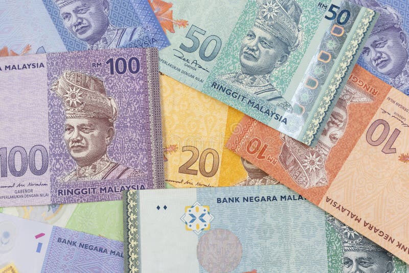Colorful Mixed Malaysian Ringgit Banknotes Background - Financial ...
