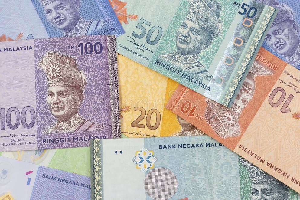 Colorful Mixed Malaysian Ringgit Banknotes Background - Financial ...