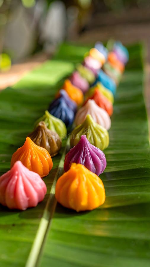 Colorful Modak Collection stock illustration. Illustration of pleats ...