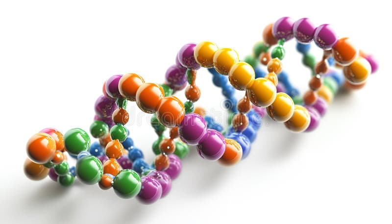 Colorful Model of DNA Structure on White Background Stock Image - Image ...