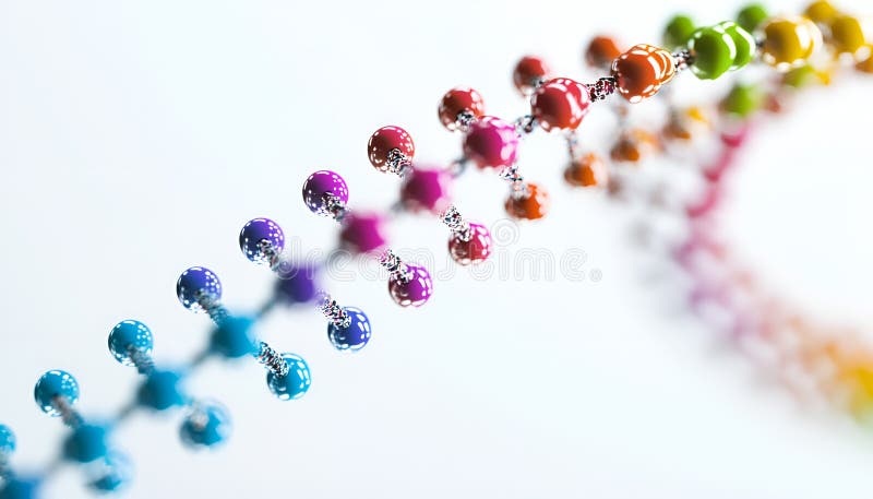 Colorful Model of DNA Structure on White Background Stock Image - Image ...