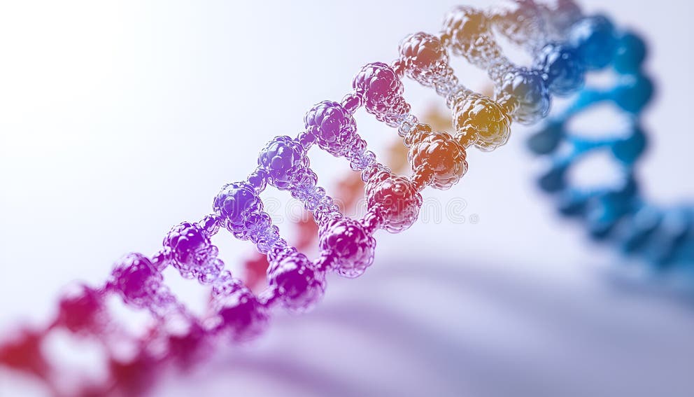 Colorful Model of DNA Structure on White Background Stock Photo - Image ...