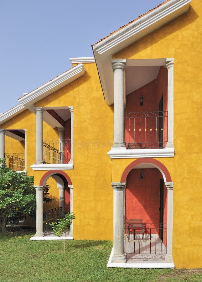 Colorful Modern Apartment Building Stock Photo - Image of white ...