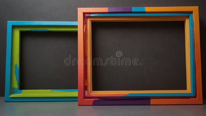 Colorful Modern Art Frames on Dark Background for Creative Interior ...