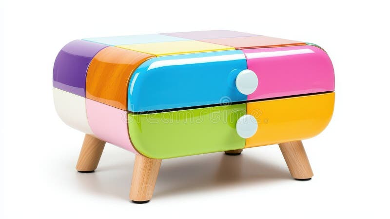 Colorful Modern Coffee Table with Fun Design Elements Stock ...
