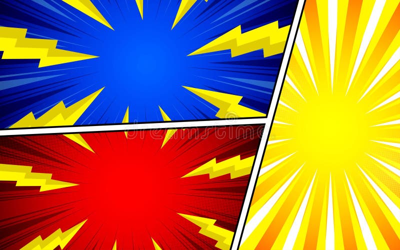 Colorful Modern Comic Page Frame Background Design Template. Vector ...
