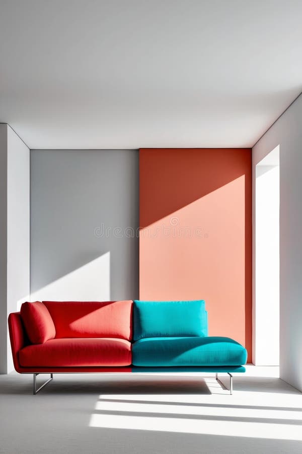 Colorful Modern Couch for Stylish Interior Design. Stock Photo - Image ...