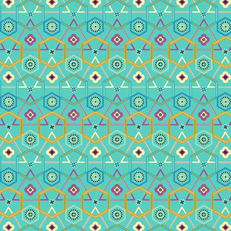 Modern Mint Blue and Green Repeating Floral Pattern Stock Vector ...