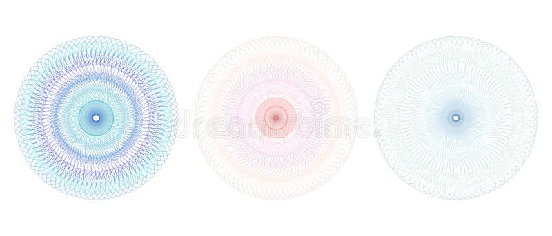 Colorful Modern Guilloche Certificate Watermark Set Collection Stock ...