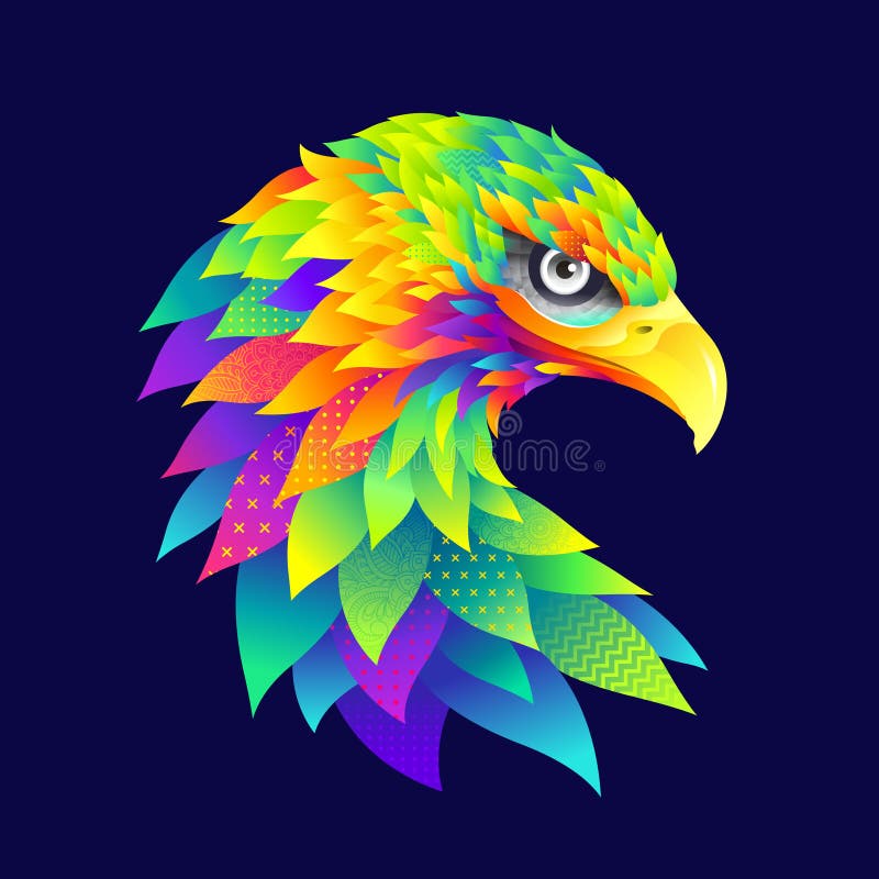 Colorful Modern Illustration of an Eagle Head Stock Vector ...