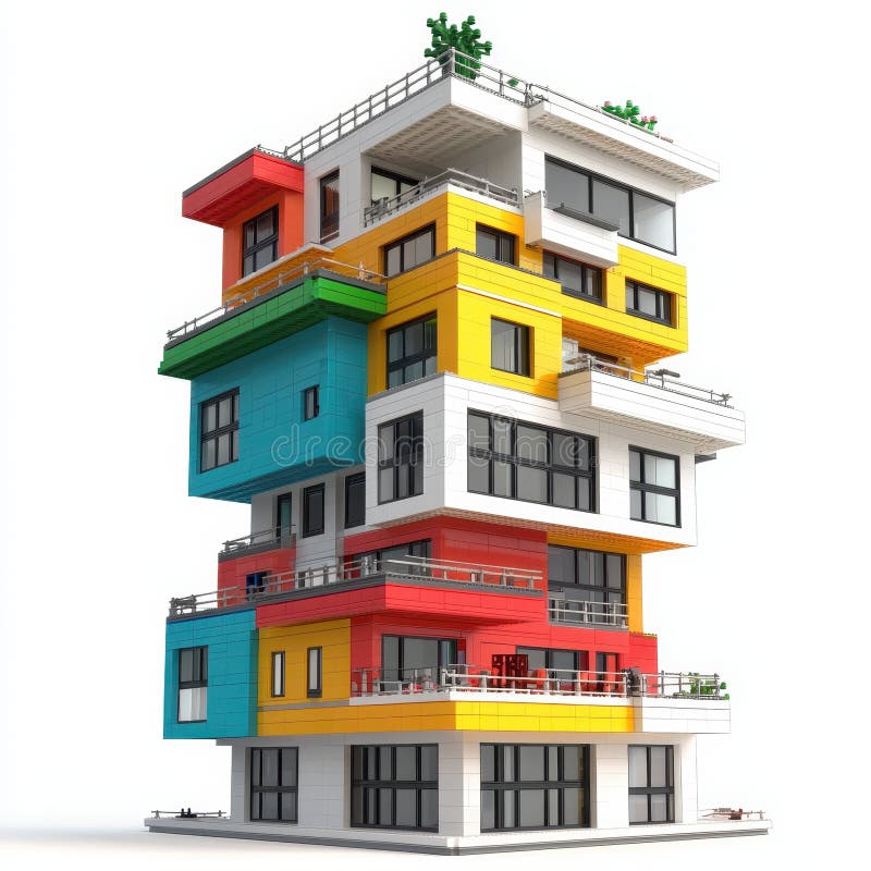 A Colorful, Modern Multi-story Building with a Unique Architectural ...