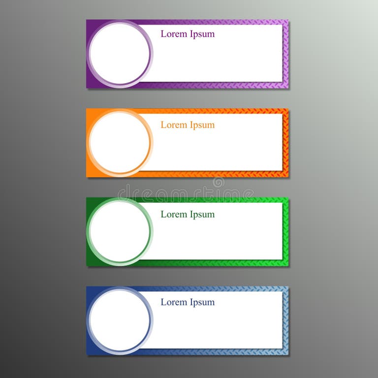 Colorful Modern Promotion Banner Labels with Circular Frames â€ Set of ...