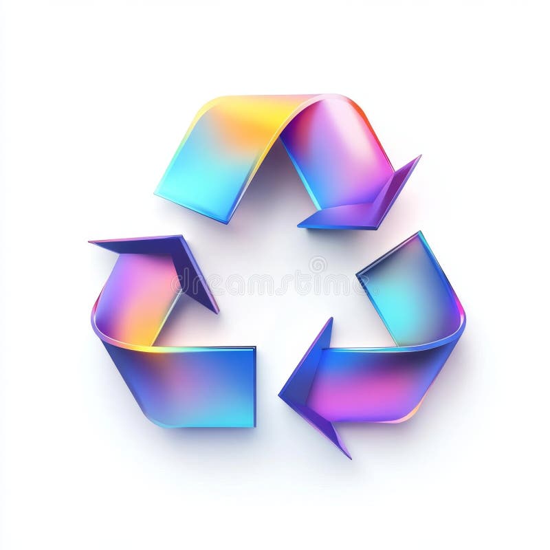 Colorful and Modern Recycling Icon with Gradient Effect Centered on a ...