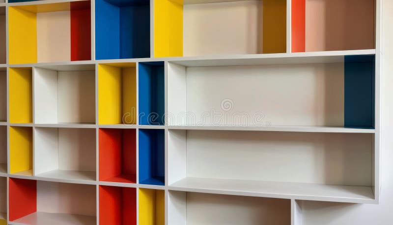 Colorful Modern Shelving Unit Stock Image - Image of design, style ...