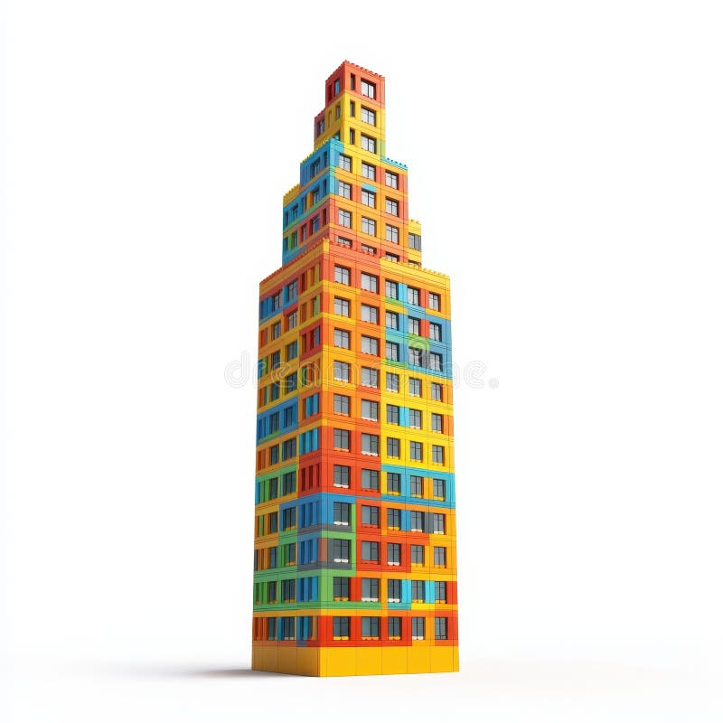 A Colorful, Modern Skyscraper with a Unique Architectural Design Stock ...