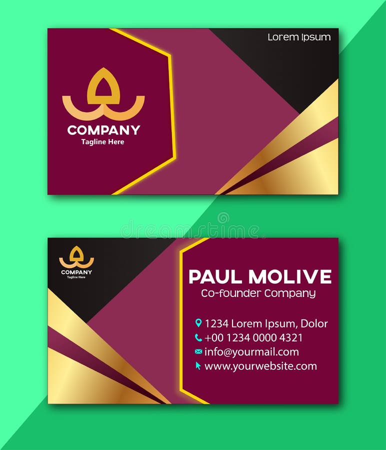 Colorful and Modern Stripe Lines Name Card, Business Card Template ...