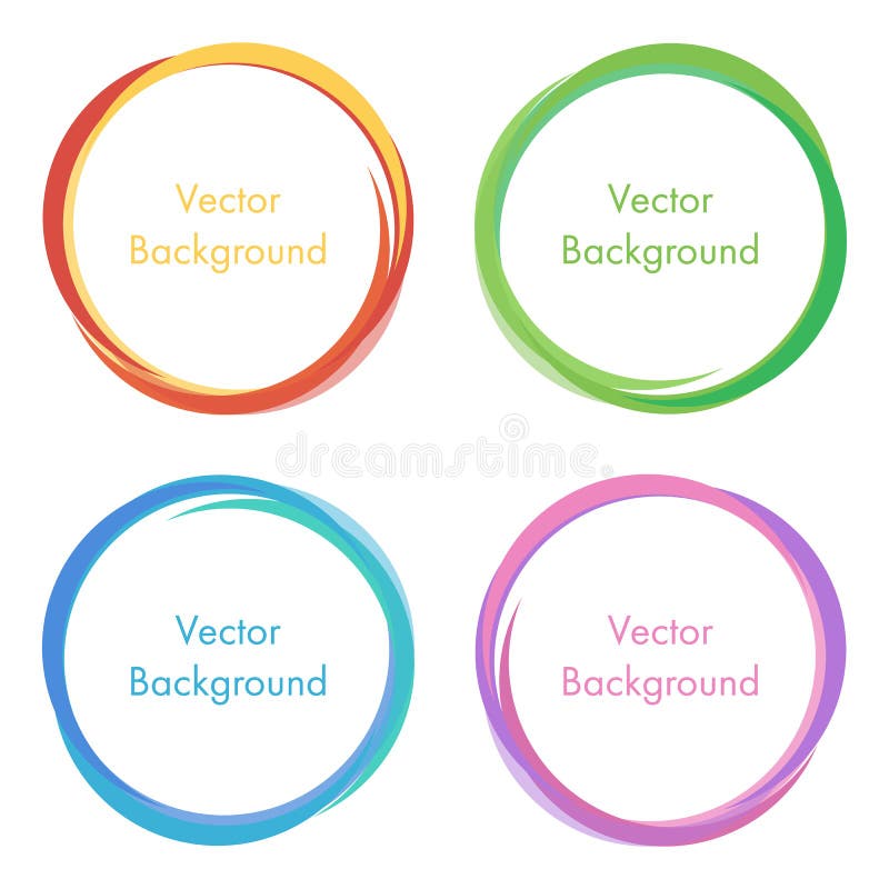 Colorful Modern Vector Abstract Circles, Round Frames, Design Elements ...