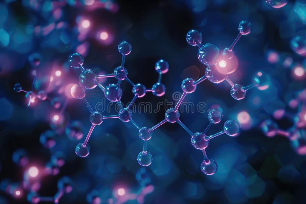 Colorful Molecular Model stock photo. Image of structure - 366129730