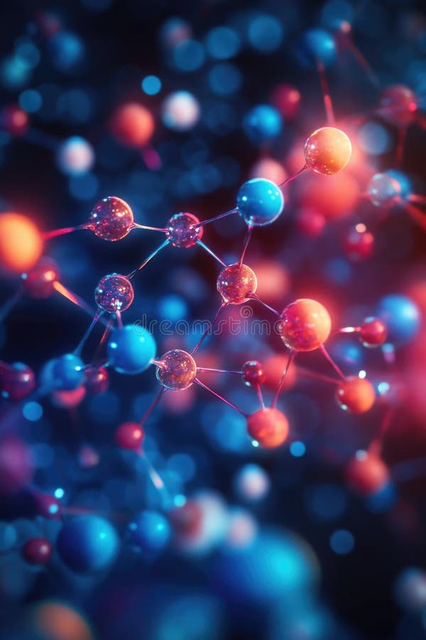 Colorful Molecular Model stock photo. Image of molecule - 361830802