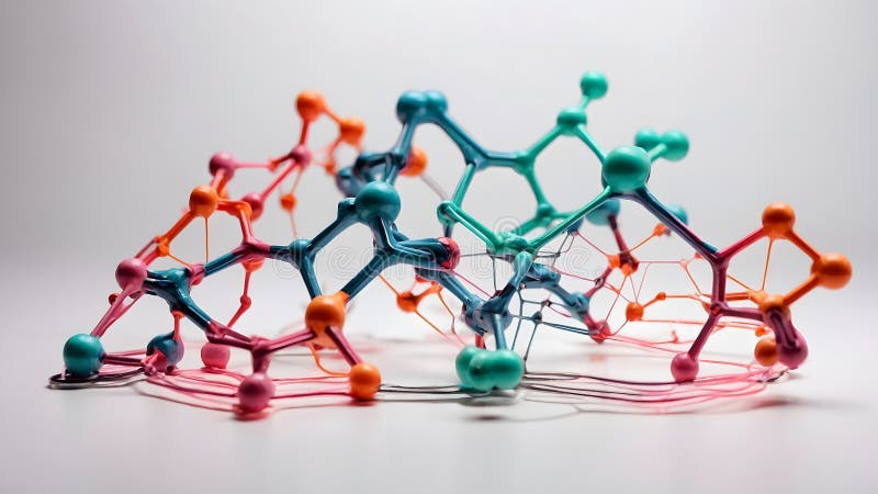 Colorful Molecular Model Showcasing Complex Chemical Structure and ...
