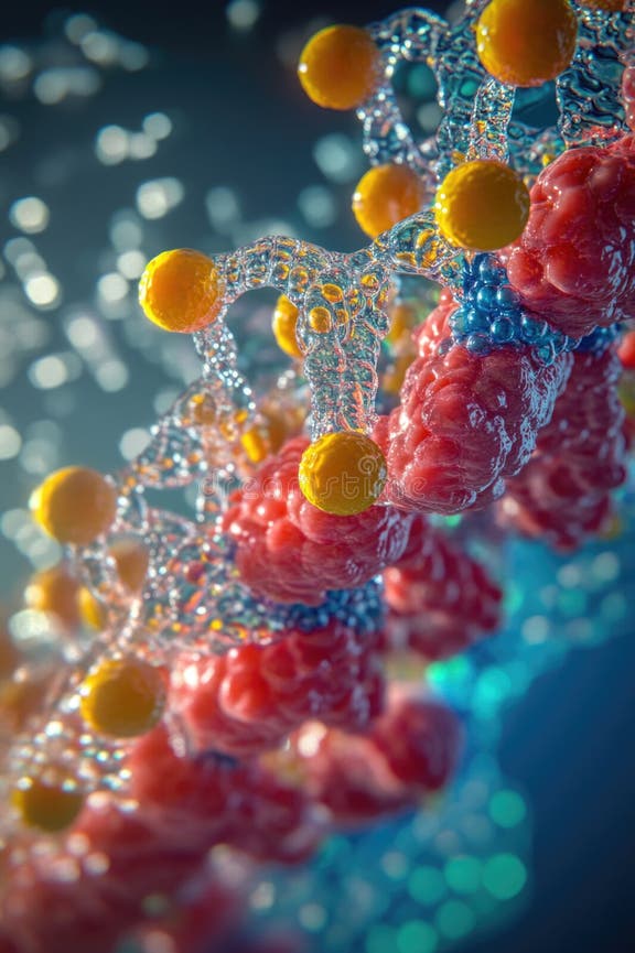 Colorful Molecular Model with Yellow and Red Components Stock Image ...