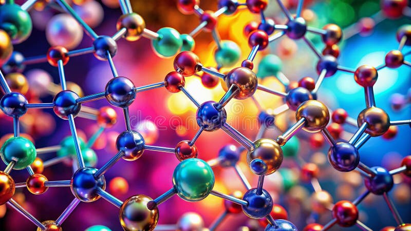 Colorful Molecular Structure Close-Up: a Detailed Visual for Scientific ...
