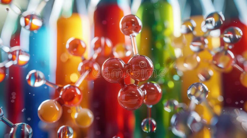 Colorful Molecular Structure Concept for Scientific Design Stock Photo ...