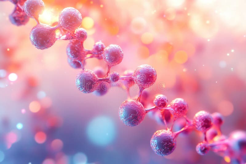 Colorful Molecular Structure Illuminated by Light in a Scientific ...