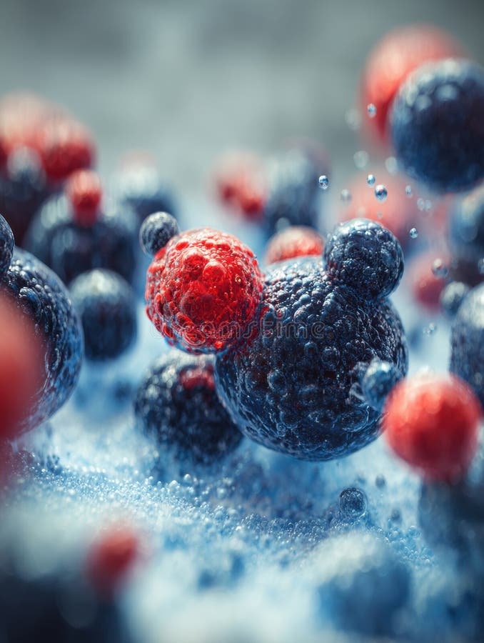 Colorful Molecular Structure Illustrating Biochemical Reactions in a ...