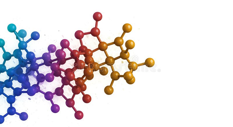 Colorful Molecular Structure with Interconnected Spheres and Rods ...
