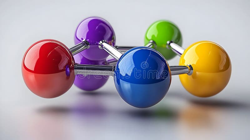 Colorful Molecular Structure Stock Illustration - Illustration of ...