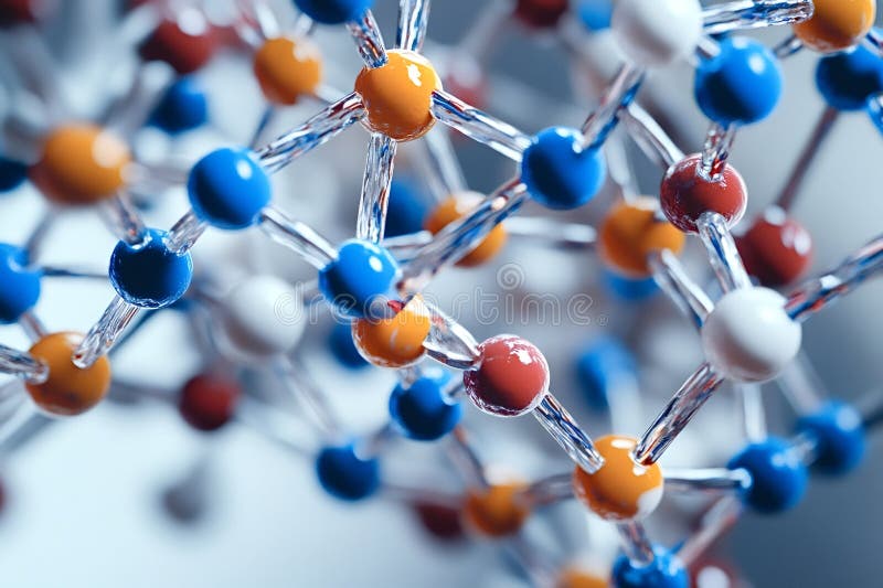 Colorful Molecular Structure Representing Chemical Bonds and ...
