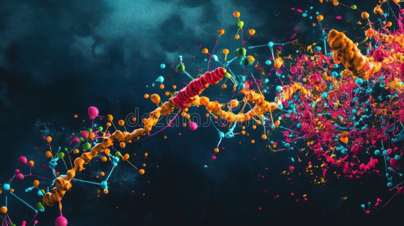 Colorful Molecular Structure Representing DNA and Genetic Science ...
