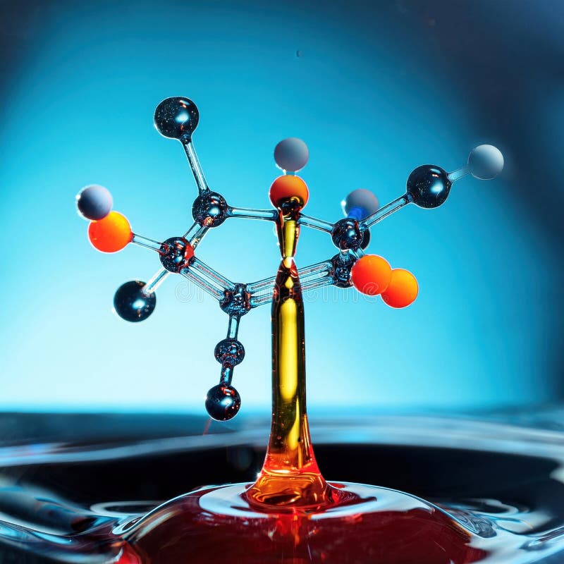 Colorful Molecular Structure Resembling a Tree Illuminated Against a ...