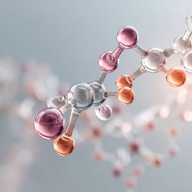 Colorful Molecular Structure Shown Against a Soft Background with ...