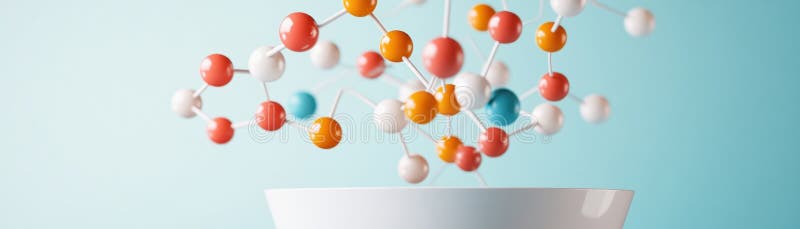 Colorful Molecular Structures Hovering Over a Bowl of Soup ...