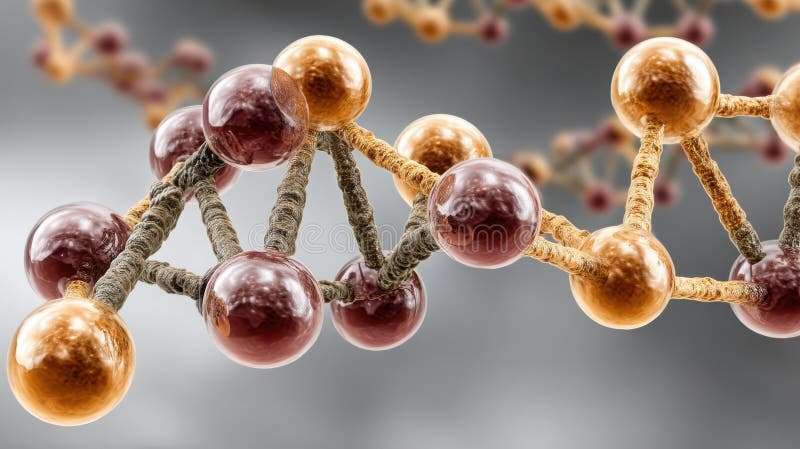 Colorful Molecular Structures with Spheres and Chains Representing ...