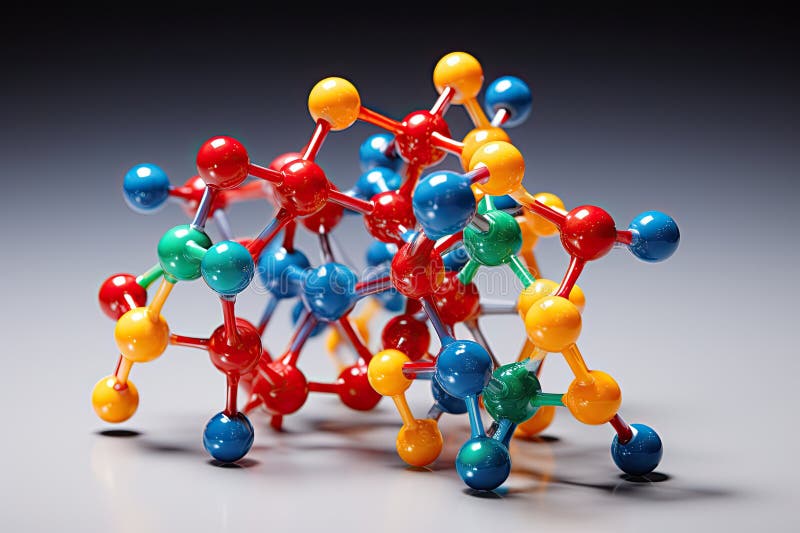 A colorful molecule model stock illustration. Illustration of creative ...