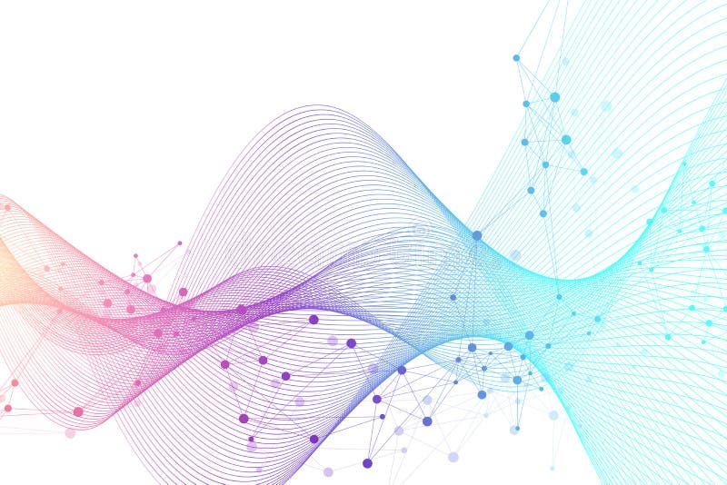 Colorful Molecules Background. DNA Helix, DNA Strand, DNA Test ...