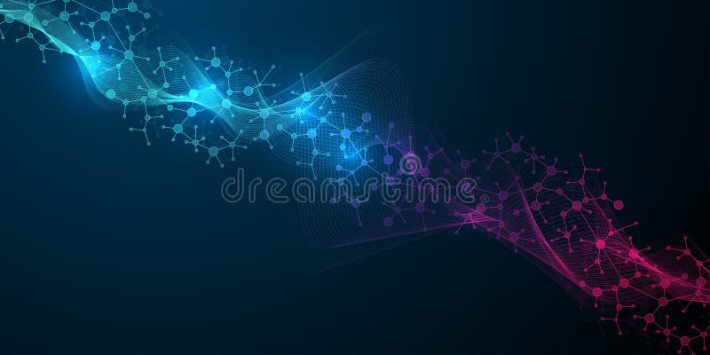 Colorful Molecules Background. DNA Helix, DNA Strand, DNA Test ...