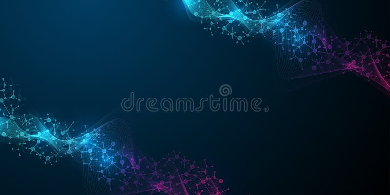 Colorful Molecules Background. DNA Helix, DNA Strand, DNA Test ...