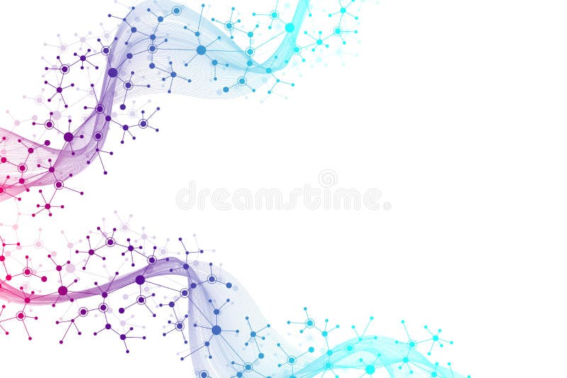 Colorful Molecules Background. DNA Helix, DNA Strand, DNA Test ...