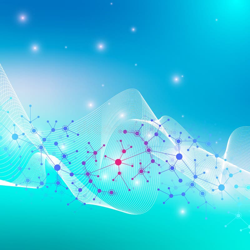 Colorful Molecules Background. DNA Helix, DNA Strand, DNA Test ...