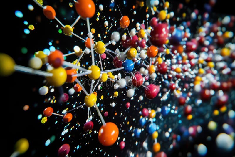 Colorful Molecular Structures Illustrated in a Vibrant Cosmic Setting ...