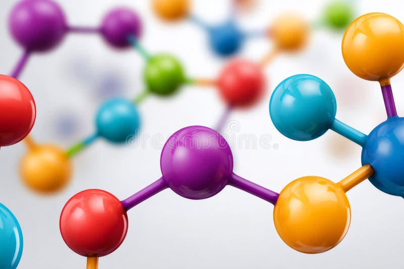 Colorful Molecules Forming Chemical Compounds and Bonds Stock ...